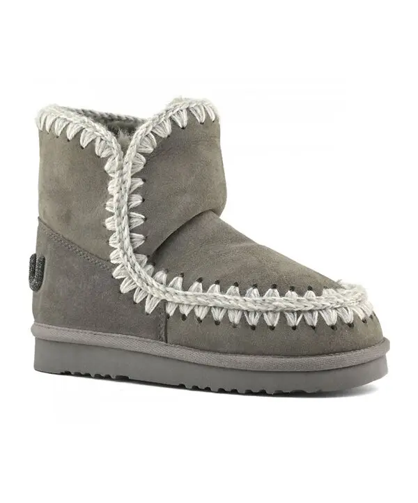 Mou Crochet-detail Sheepskin Boots