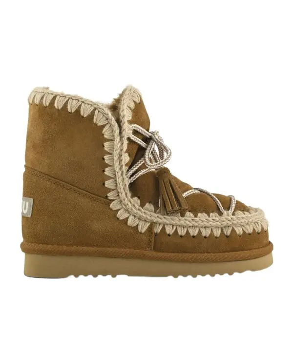 Mou Eskimo Scoubidoo Lace Boots - Cognac