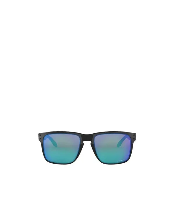Oakley Polished Black Square Sunglasses - Blue