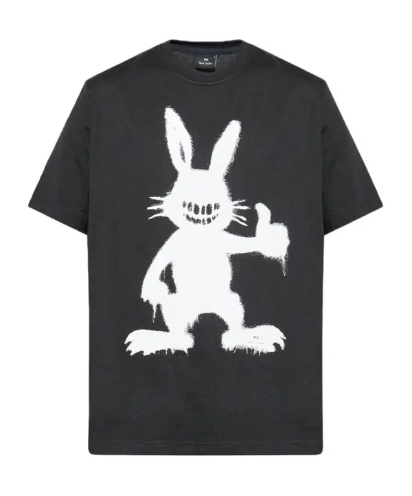 Paul Smith Rabbit-print Crewneck T-shirt - Black