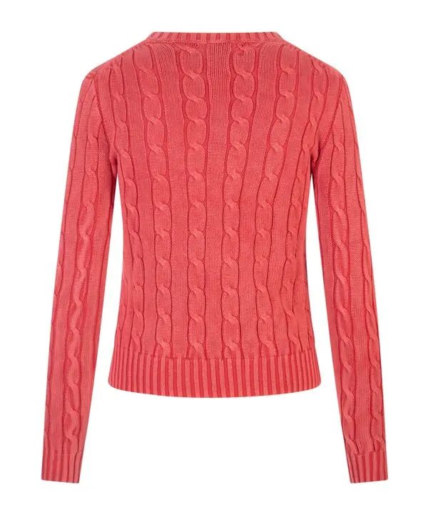Polo Ralph Lauren Embroidered Cable-knit Jumper - Red