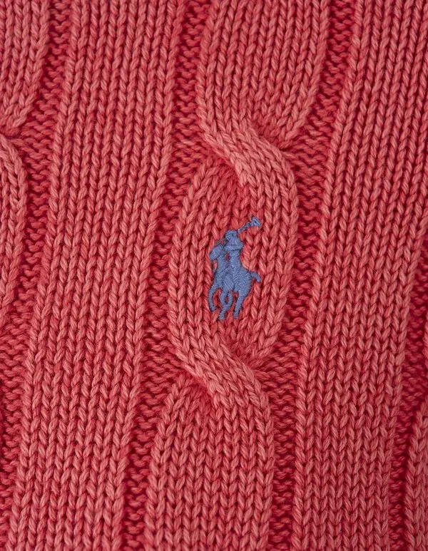 Polo Ralph Lauren Embroidered Cable-knit Jumper - Red