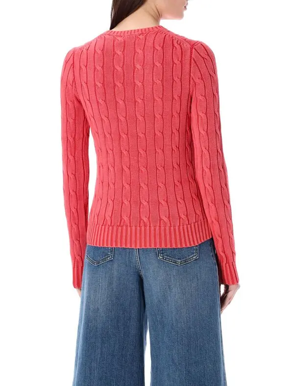 Polo Ralph Lauren Embroidered Cable-knit Jumper - Red