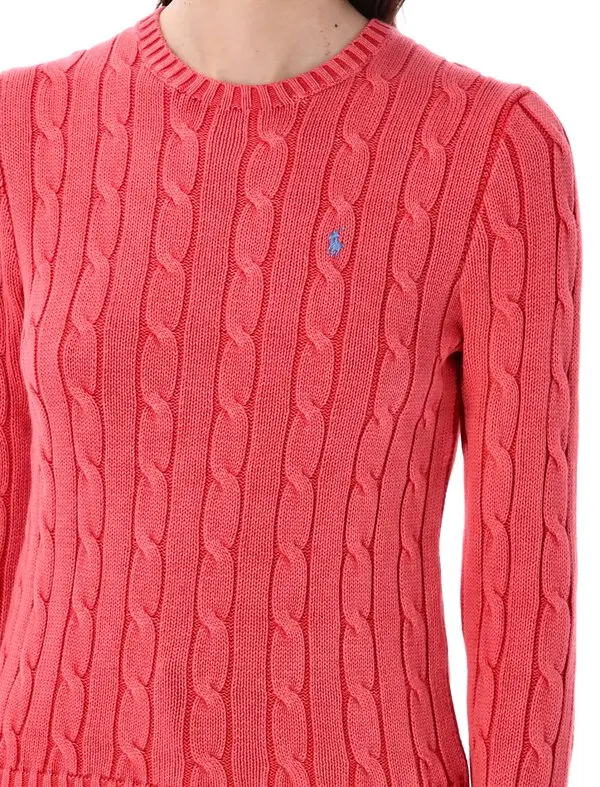 Polo Ralph Lauren Embroidered Cable-knit Jumper - Red