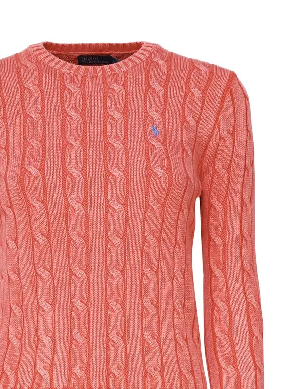 Polo Ralph Lauren Embroidered Cable-knit Jumper - Red