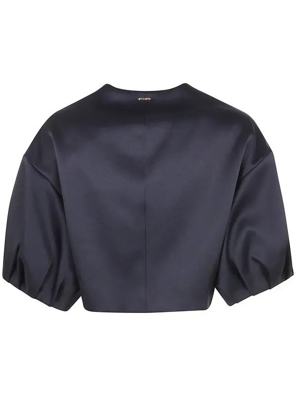 TWINSET Duchesse Cropped Jacket With Lantern Sleeves