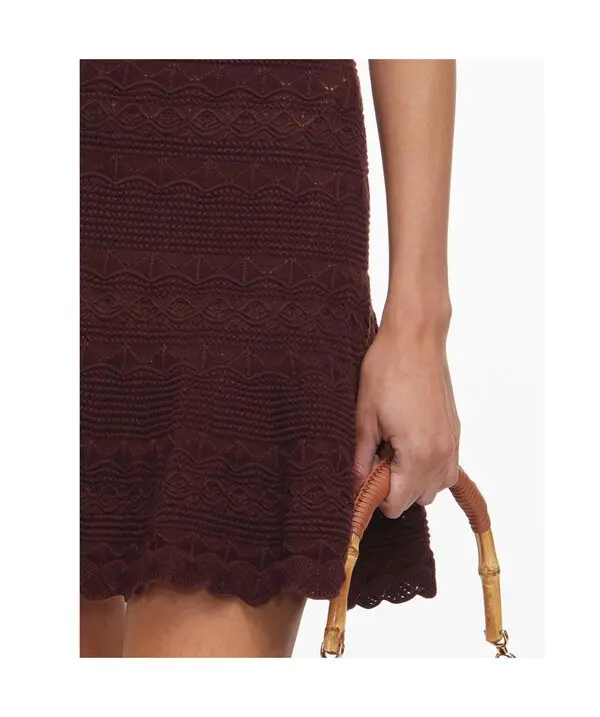 SELF-PORTRAIT Scalloped Hem Flared Mini Skirt