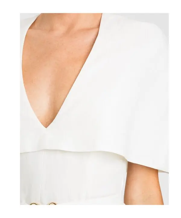 TWINSET Belted Cape Mini Dress - White
