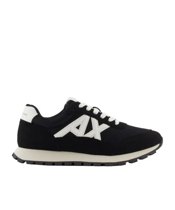 Armani Exchange Logo-detail Mesh Panel Sneakers - Black