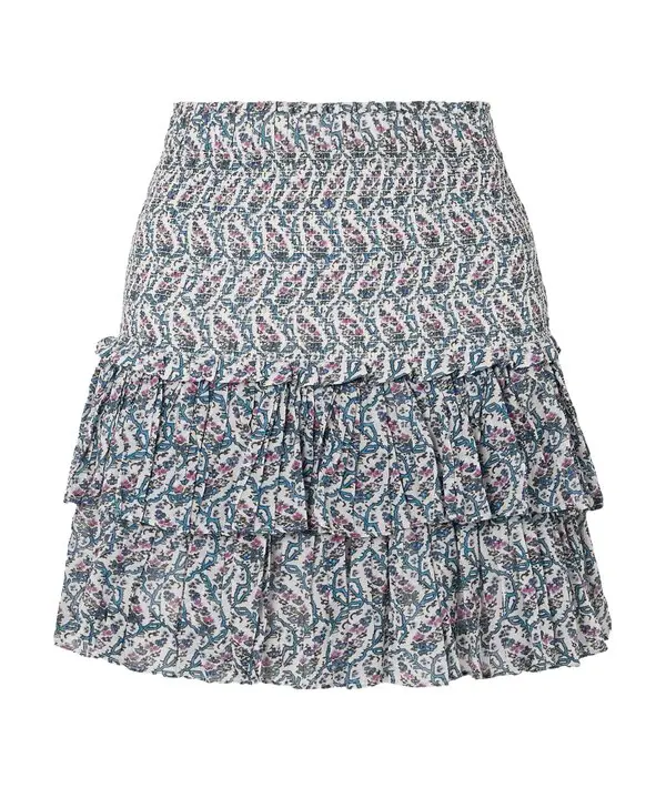 Isabel Marant Étoile Naomi Floral Ruffled Mini Skirt - Gray