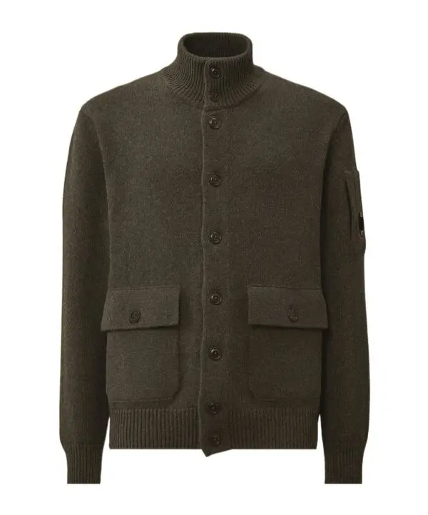 C.P. COMPANY Lens Detailed Turtleneck Cardigan