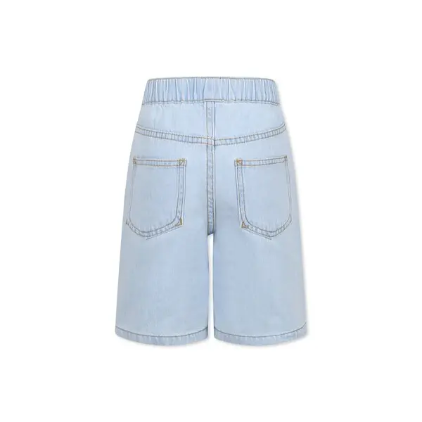 Kenzo Elastic Waist Printed Denim Shorts