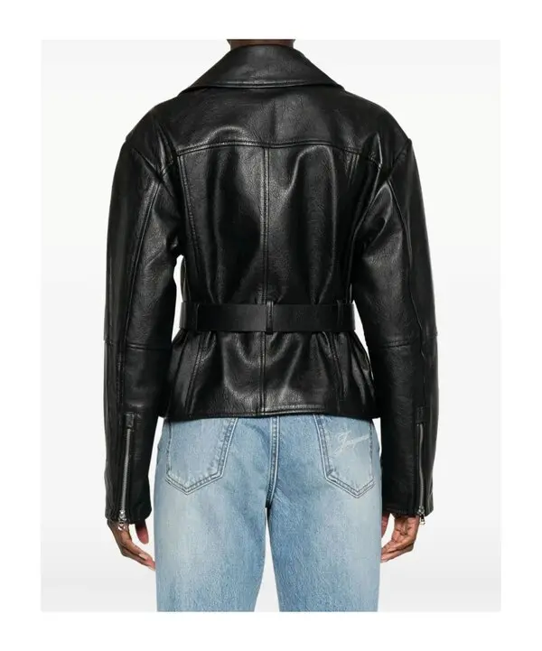 Patrizia Pepe Belted Zip-up Biker Jacket