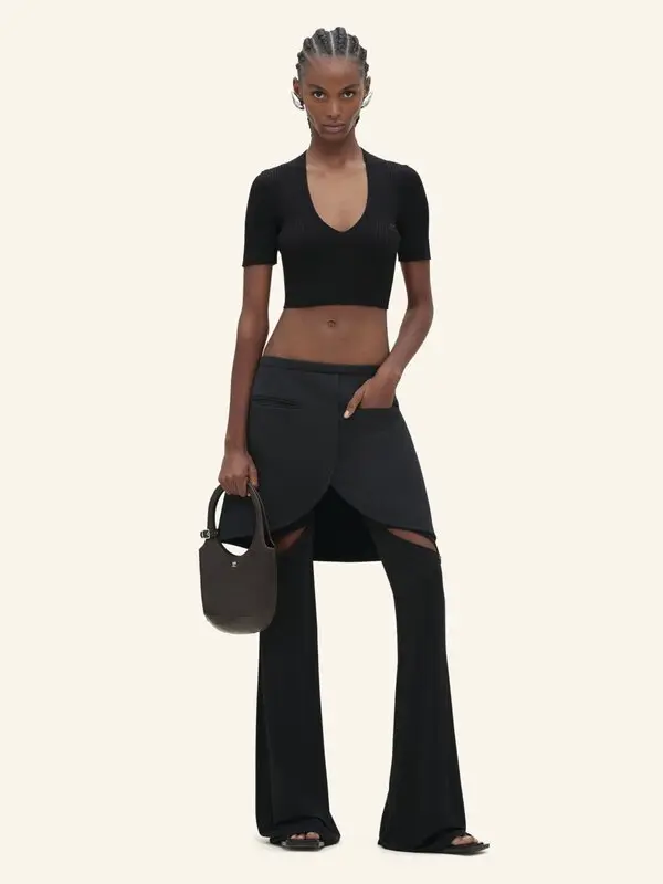 COURREGES Courrèges V-neck Cropped Knitted Top