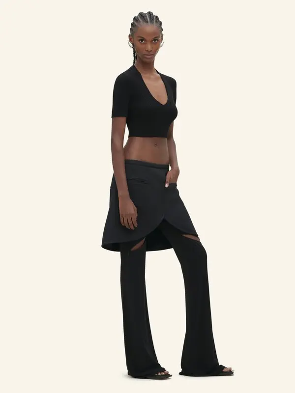 COURREGES Courrèges V-neck Cropped Knitted Top