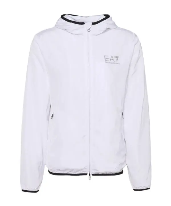 EA7 Logo-detail Hooded Jacket - White