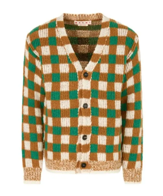 Marni Checkerboard Motif Cardigan