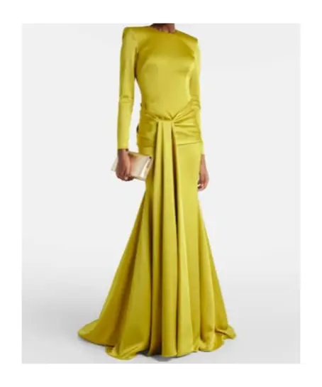 Alex Perry Draped Belt Satin Crepe Dress