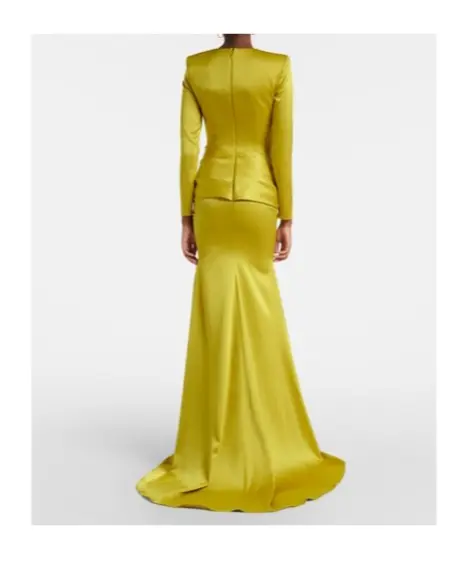 Alex Perry Draped Belt Satin Crepe Dress