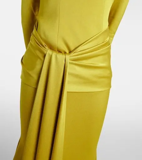 Alex Perry Draped Belt Satin Crepe Dress