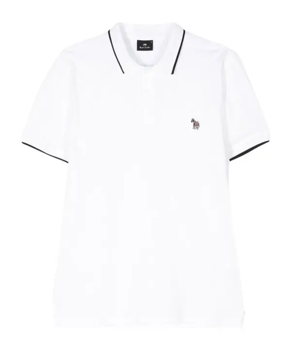 Paul Smith Logo-appliqué Short-sleeved Polo Shirt - White