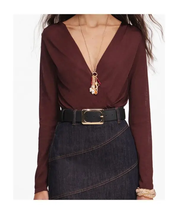 SELF-PORTRAIT V-neck Long-sleeve Top