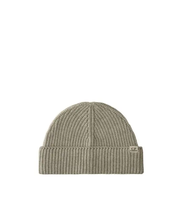 C.P. COMPANY Extrafine Merino Fisherman Beanie - Grey