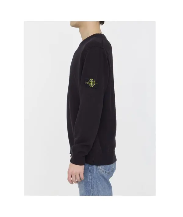 Stone Island Logo Patch Crewneck Knitted Jumper
