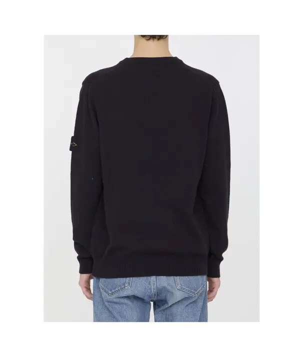 Stone Island Logo Patch Crewneck Knitted Jumper