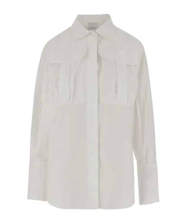PATOU Pleated Long Sleeve Blouse