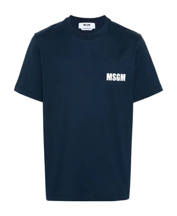 MSGM Logo Printed Crewneck T-shirt - Black