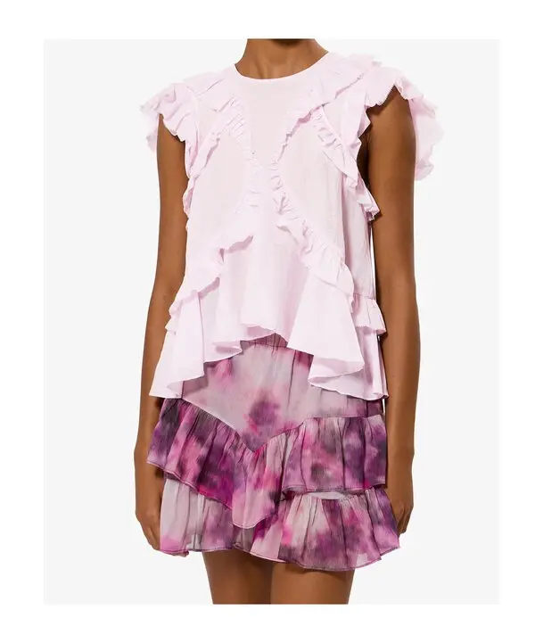 Isabel Marant Étoile Nalou Ruffled Sheer Top - Light Pink