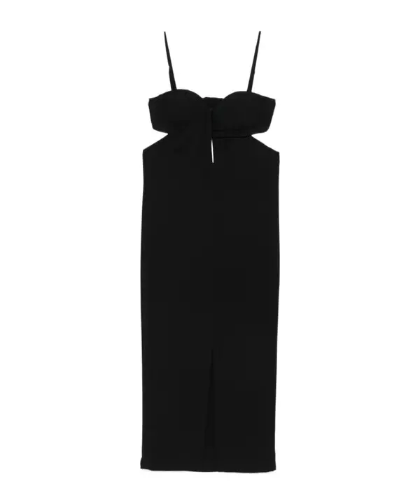Patrizia Pepe Cut-out Twist-front Maxi Dress - Black