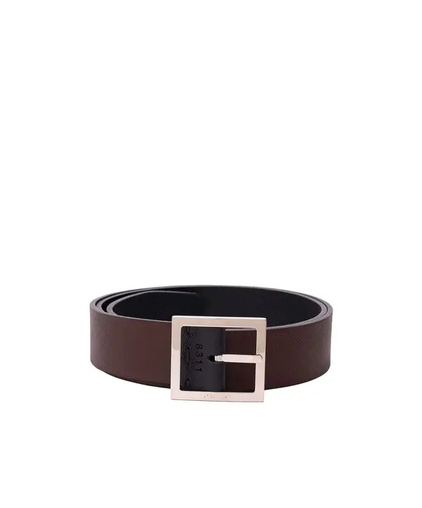 ORTIGNI Reversible Saffiano Leather Belt