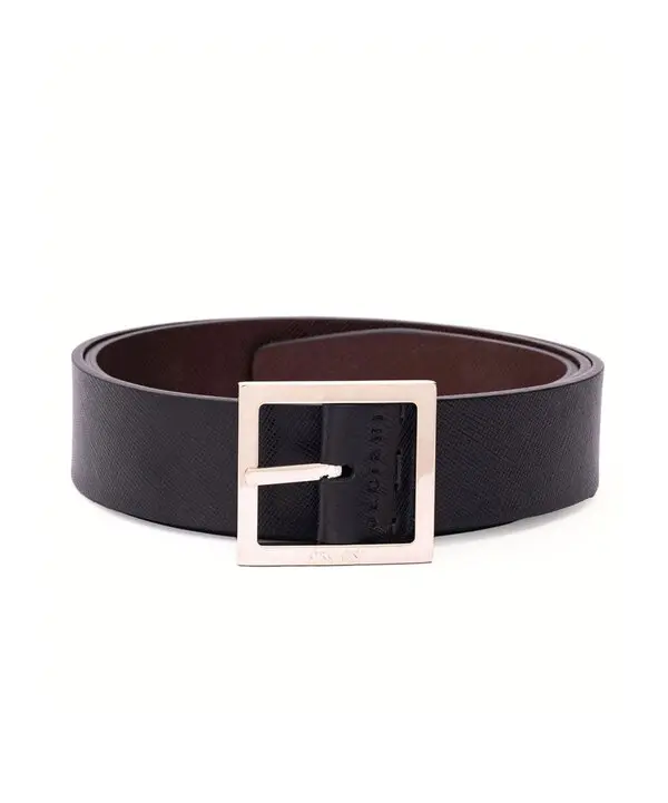 ORTIGNI Reversible Saffiano Leather Belt