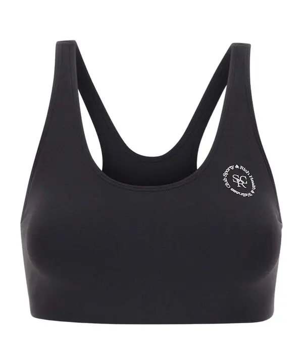 SPORTY  RICH Sporty Rich Logo Performance Bra - Black