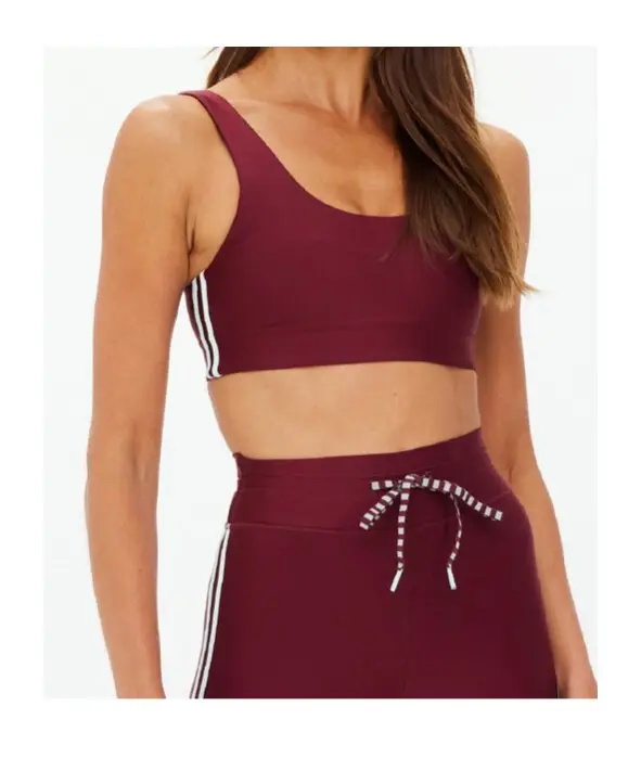 The Upside Oxford Striped Bra - Brown