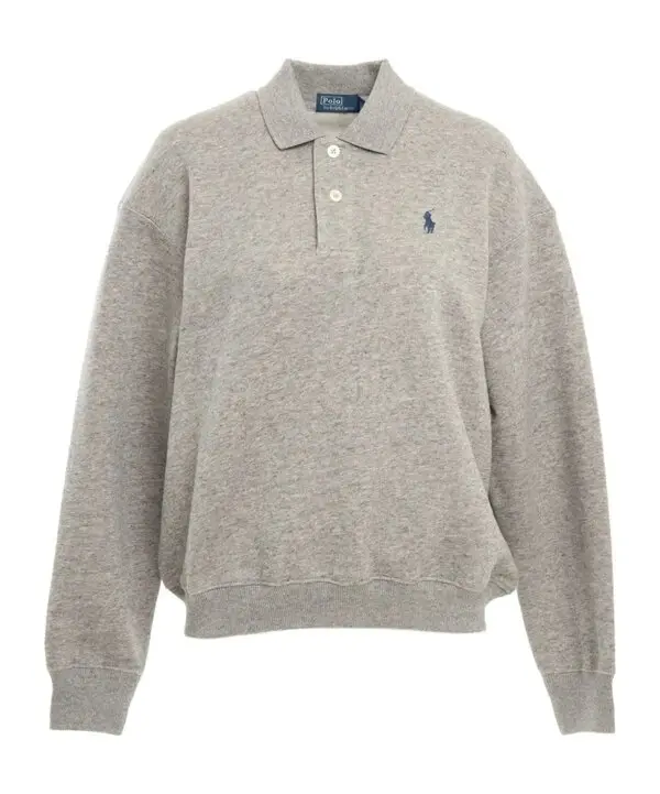 Polo Ralph Lauren Logo Embroidered Polo Shirt - Gray