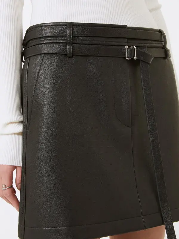 Sportmax Short Leather Skirt