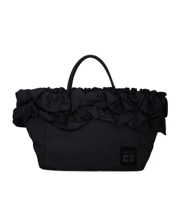 GANNI Xxl Ruffle Tote Bag