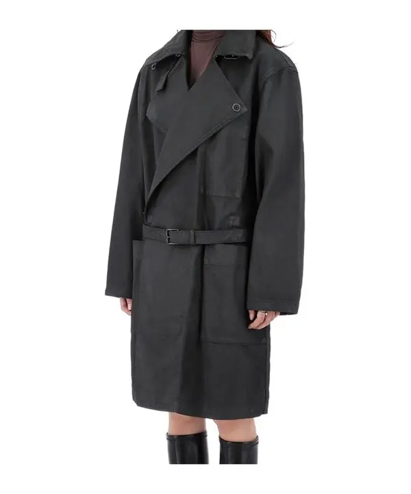 LEMAIRE Waxed Cotton Canvas Trench Coat