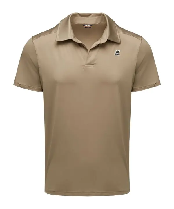 K-WAY Polo Shirt With Lapel Short Sleeve - Brown