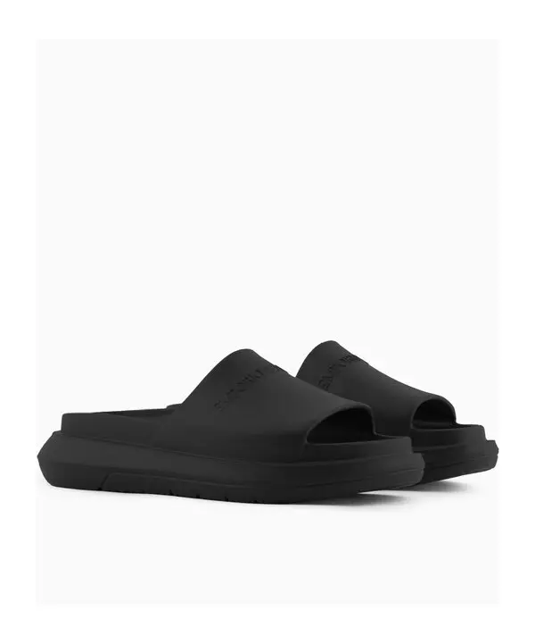 Emporio Armani Rubber Slides With Embossed Logo