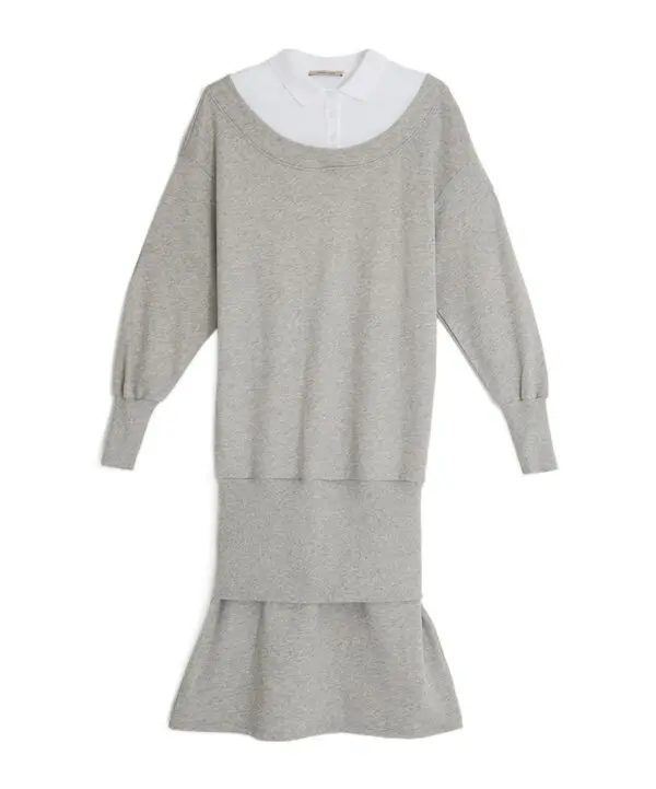 Paloma Wool Long Sleeve Collared Ribbed Dress