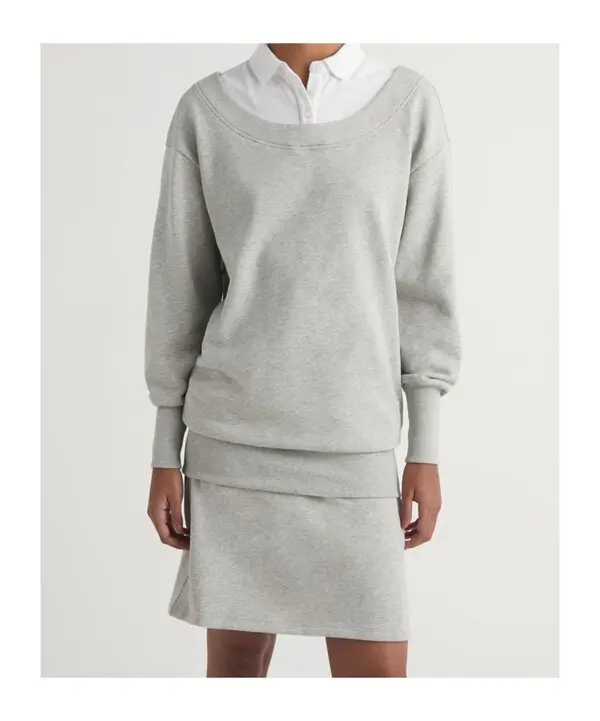 Paloma Wool Long Sleeve Collared Ribbed Dress