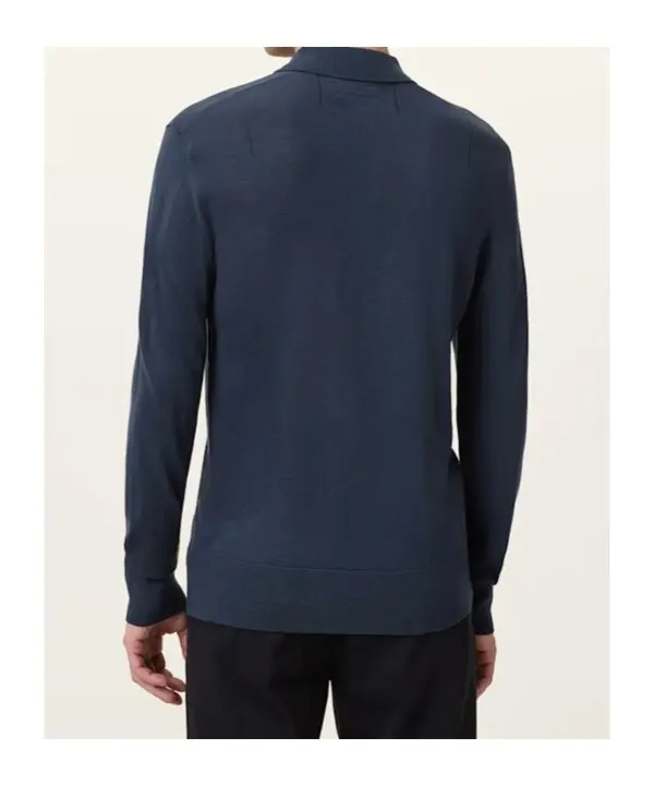 ALLSAINTS Mode Merino Long Sleeve Ramskull Polo Shirt