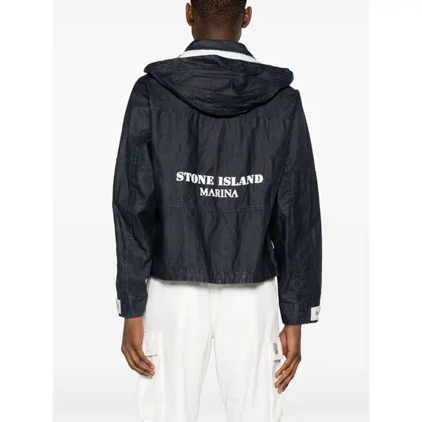 Stone Island Raw Plated Linen Hooded Jacket