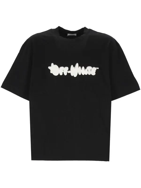 Off-White Logo Printed Crewneck T-shirt - Black