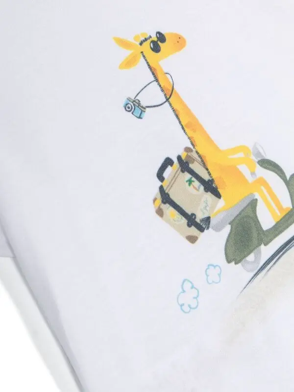 IL GUFO Giraffe Printed Crewneck T-shirt