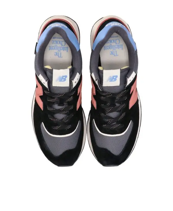 NEW BALANCE 574 Paneled Lace-up Sneakers - Black